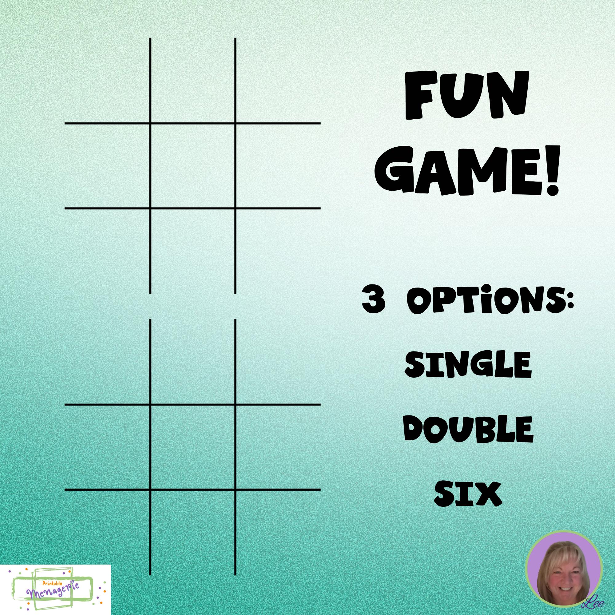Tic Tac Toe Game Printable - INSTANT DOWNLOAD - Personal Use - Screen ...