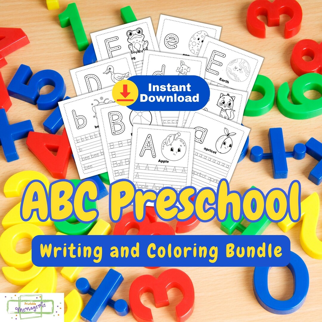 ABC Preschool Writing and Coloring Bundle Alphabet Practice Writing ...