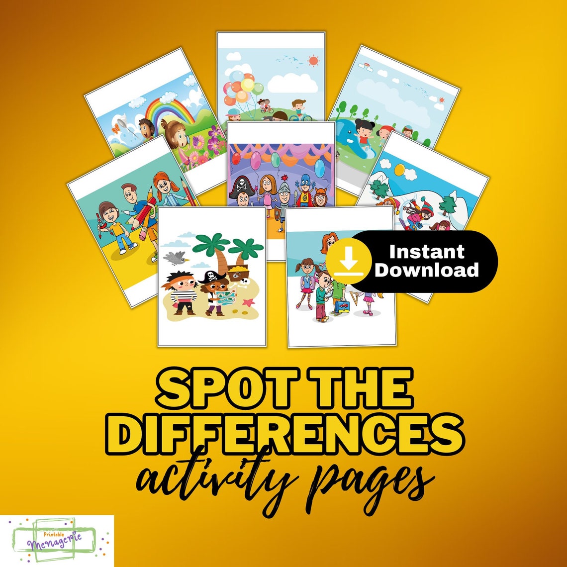 Spot the Differences Picture Game Activity Printable Boredom Buster Car ...