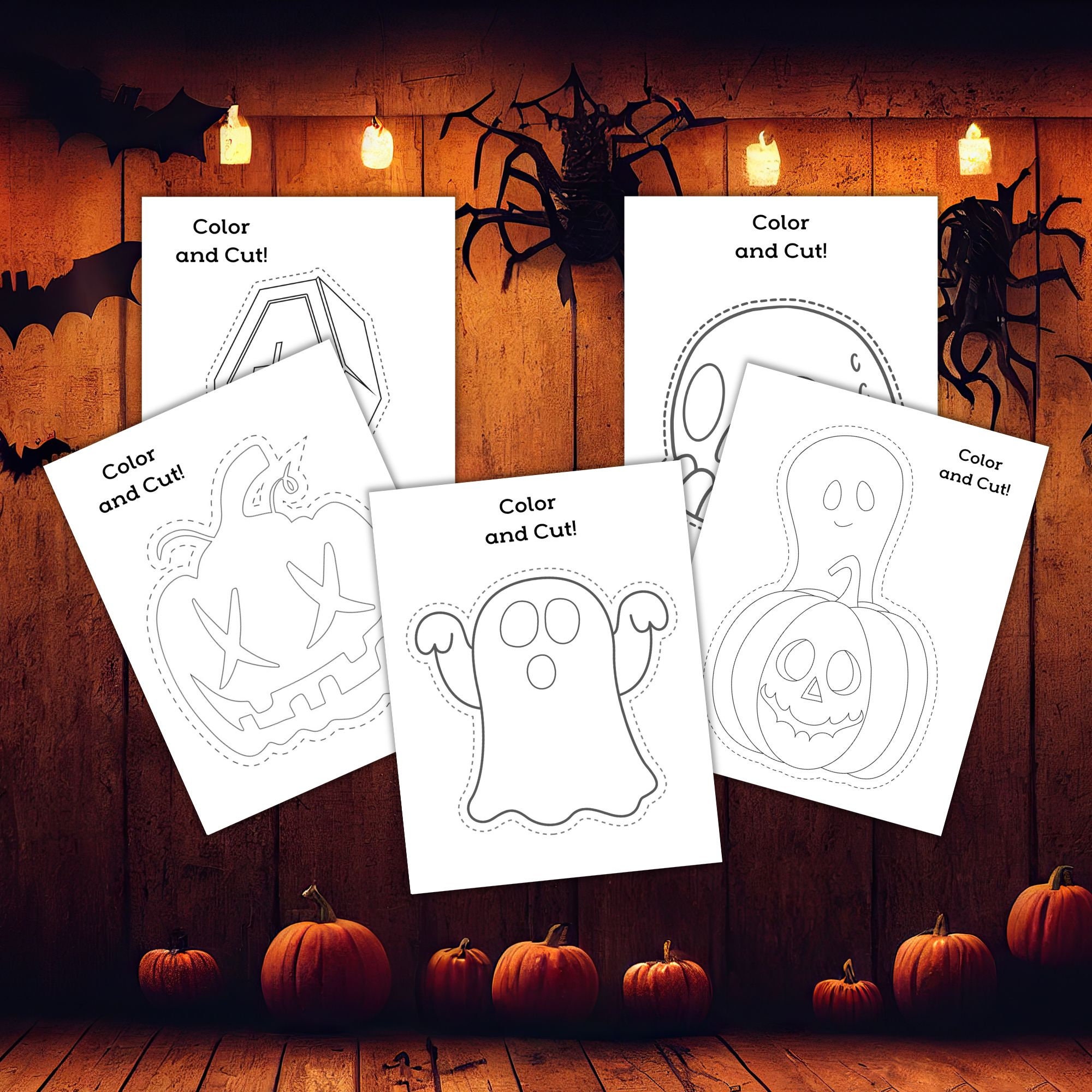 Halloween Scissors Skills Color Cut Bundle 1 - Cutting Practice ...