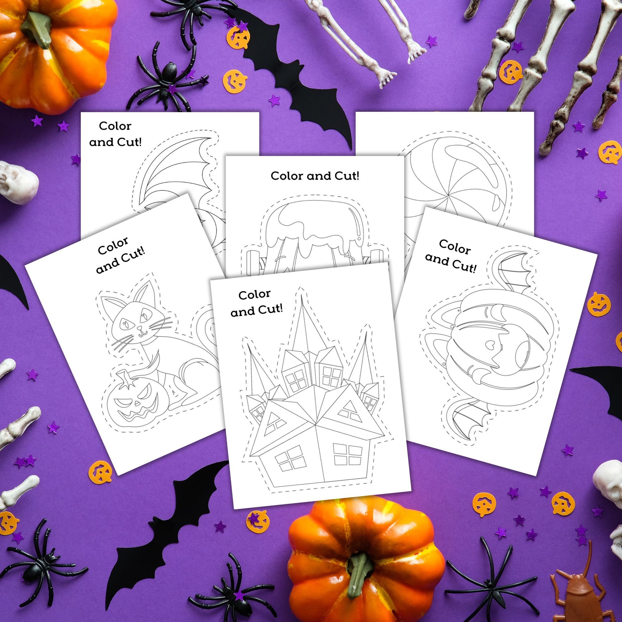 Halloween Scissors Skills Color Cut Bundle 1 - Cutting Practice ...