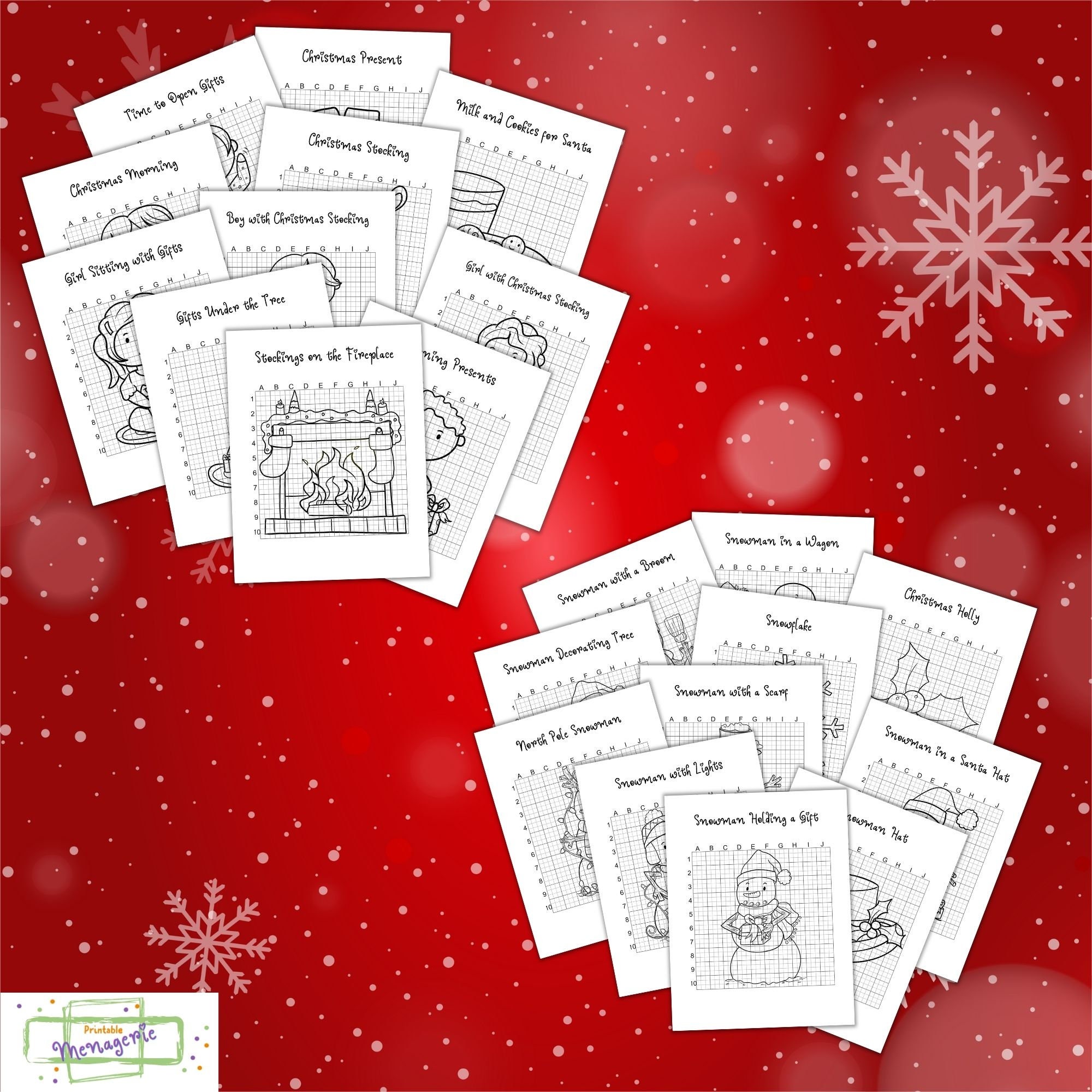 Learn How to Draw Using Grids Christmas and Winter Theme 115 Drawings ...