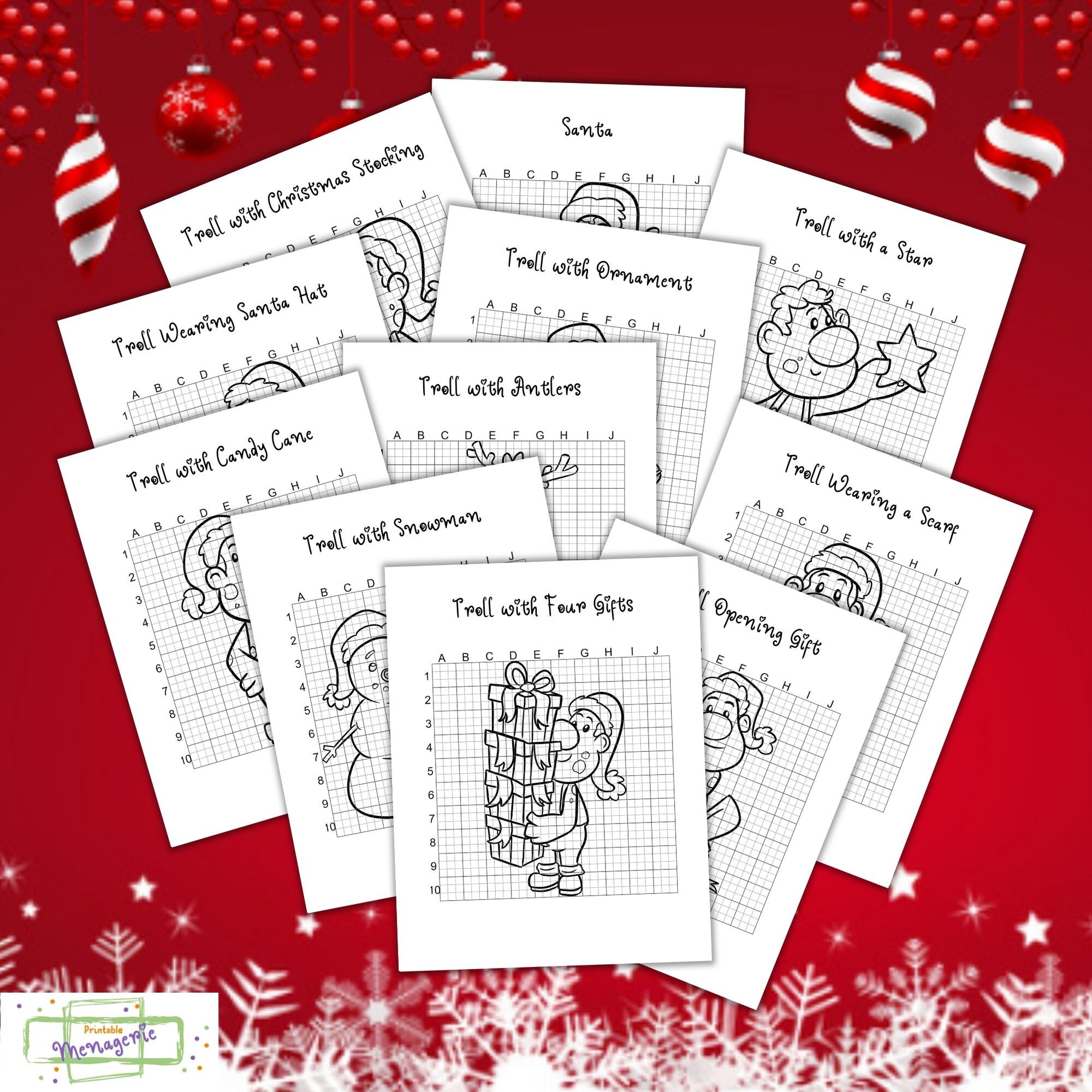 Learn How to Draw Using Grids Christmas and Winter Theme 115 Drawings ...