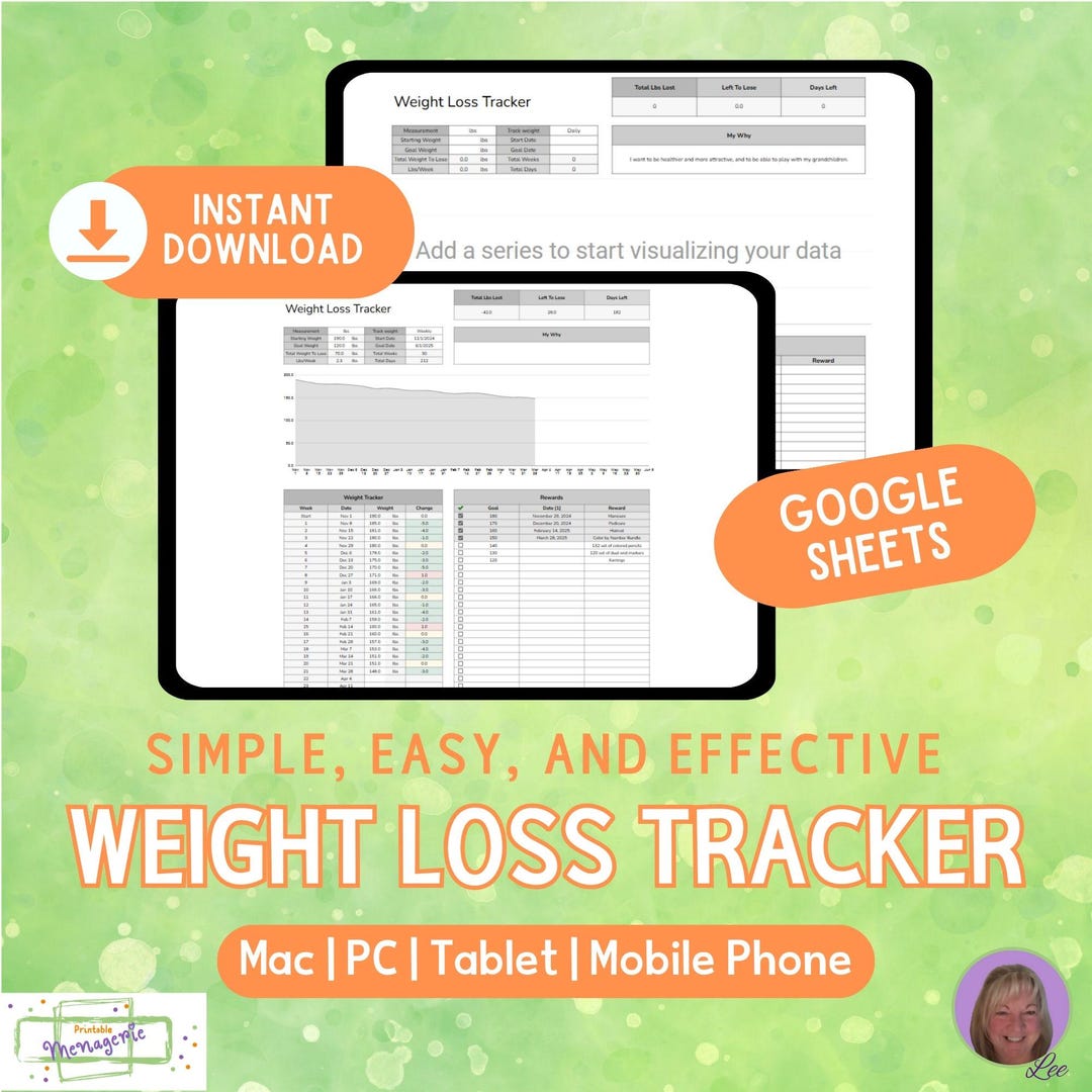 Google Sheets Weight Loss Tracker – INSTANT DOWNLOAD – Personal Use ...