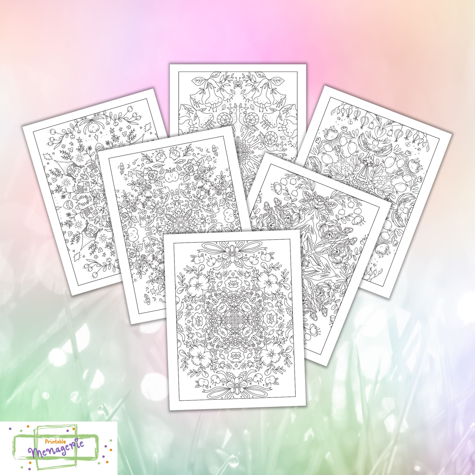Doodle Coloring Bundle 2 - 25 Illustrations - INSTANT DOWNLOAD ...