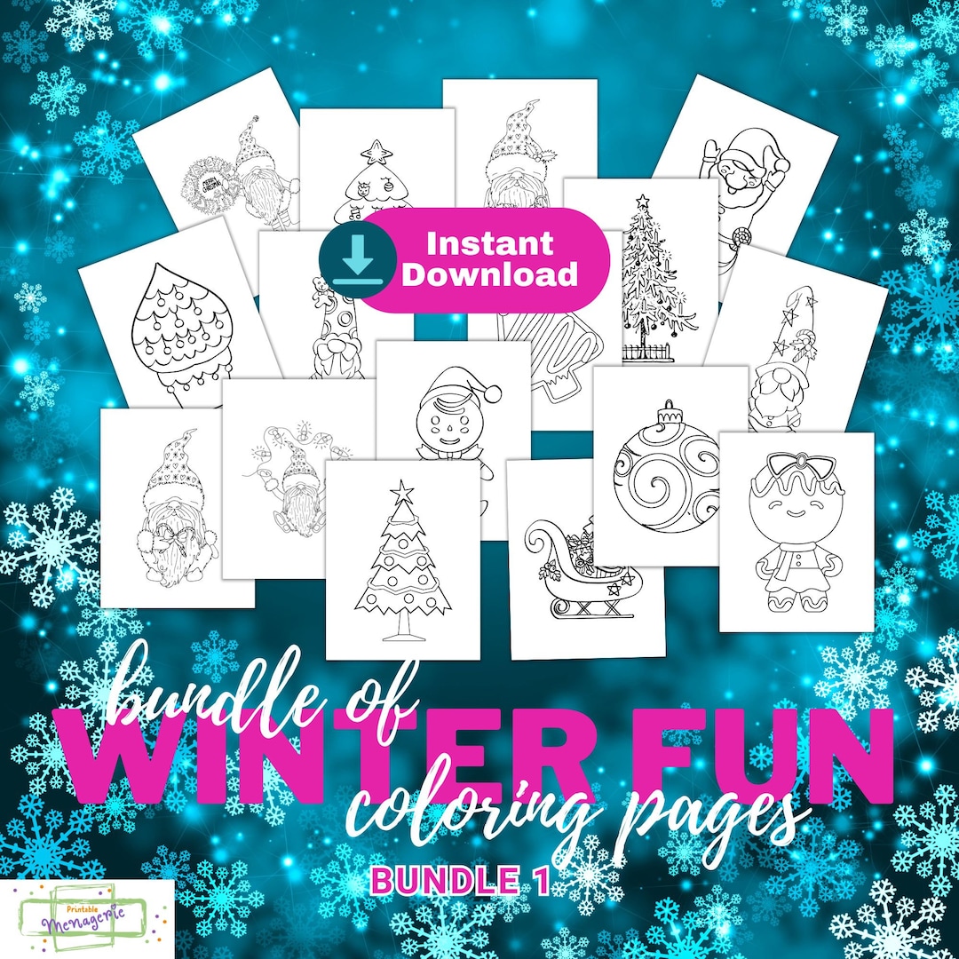 Winter Fun Coloring Bundle 1 Christmas Coloring Pages Christmas ...