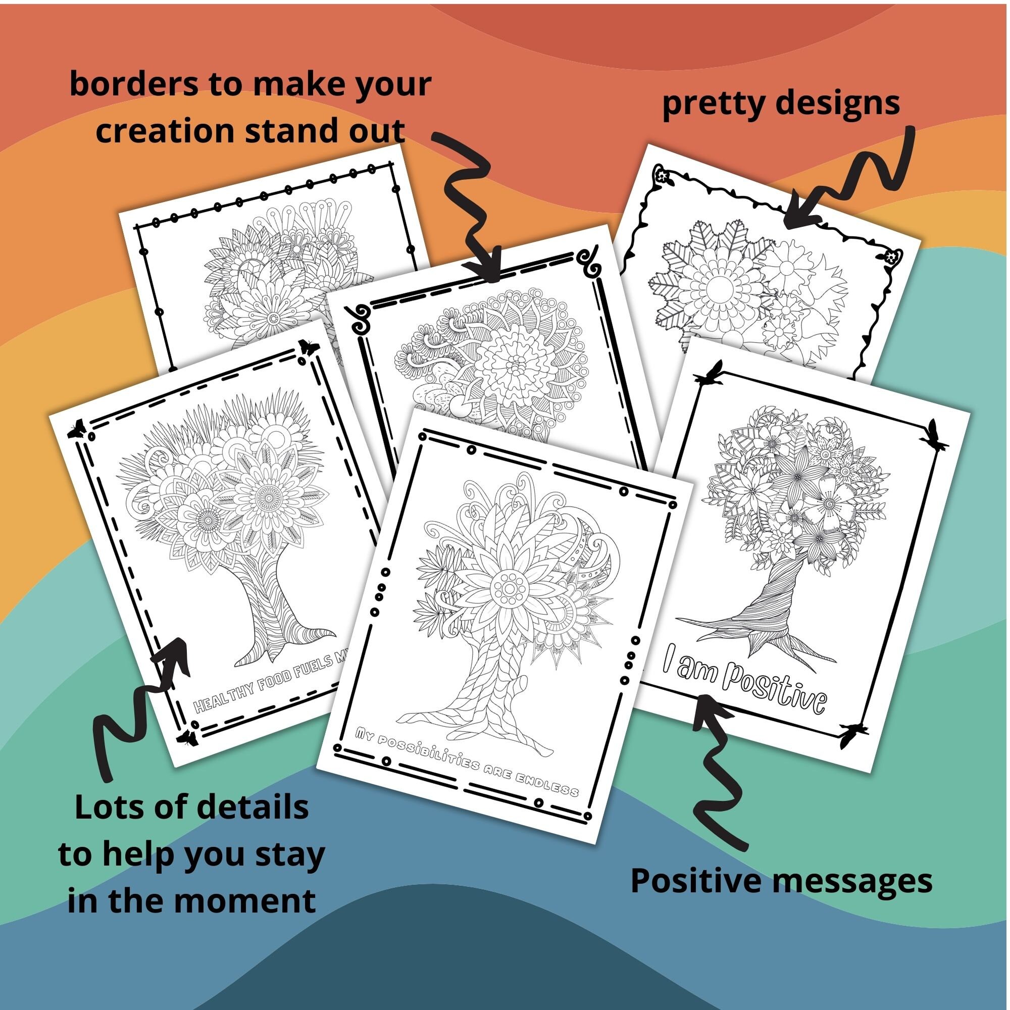 Positive Affirmations Coloring Book Empowering Statements to Help You ...