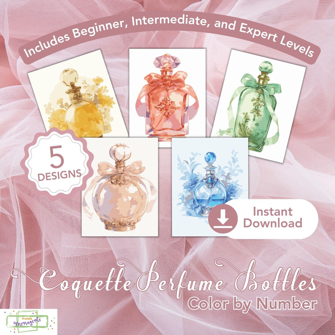 Color by Number - Coquette Perfume Bottles Bundle 1 - INSTANT DOWNLOAD ...