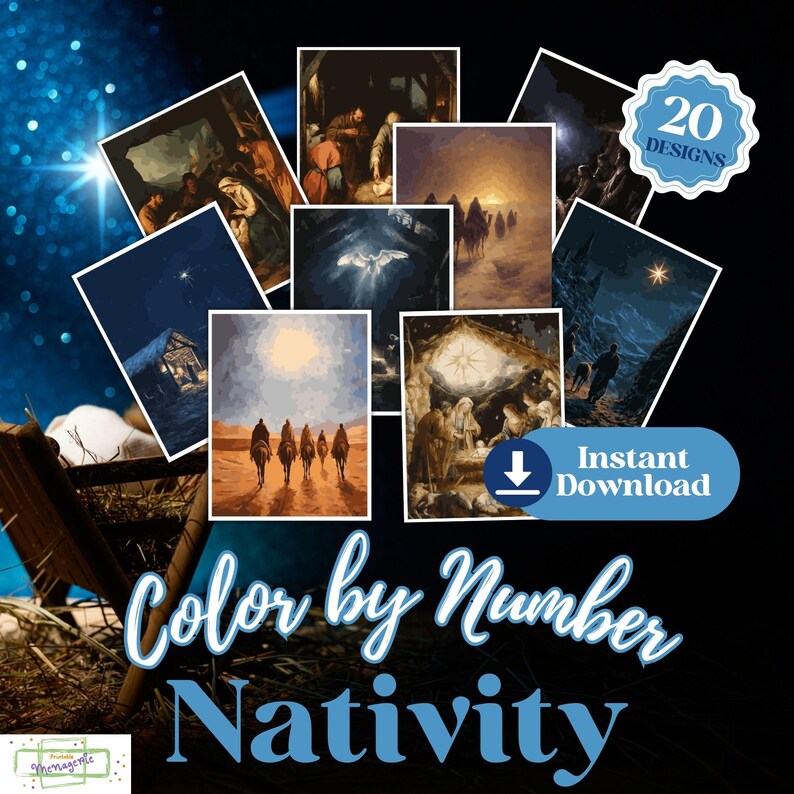 Color by Number – Nativity Bundle 1 – INSTANT DOWNLOAD – Personal Use ...