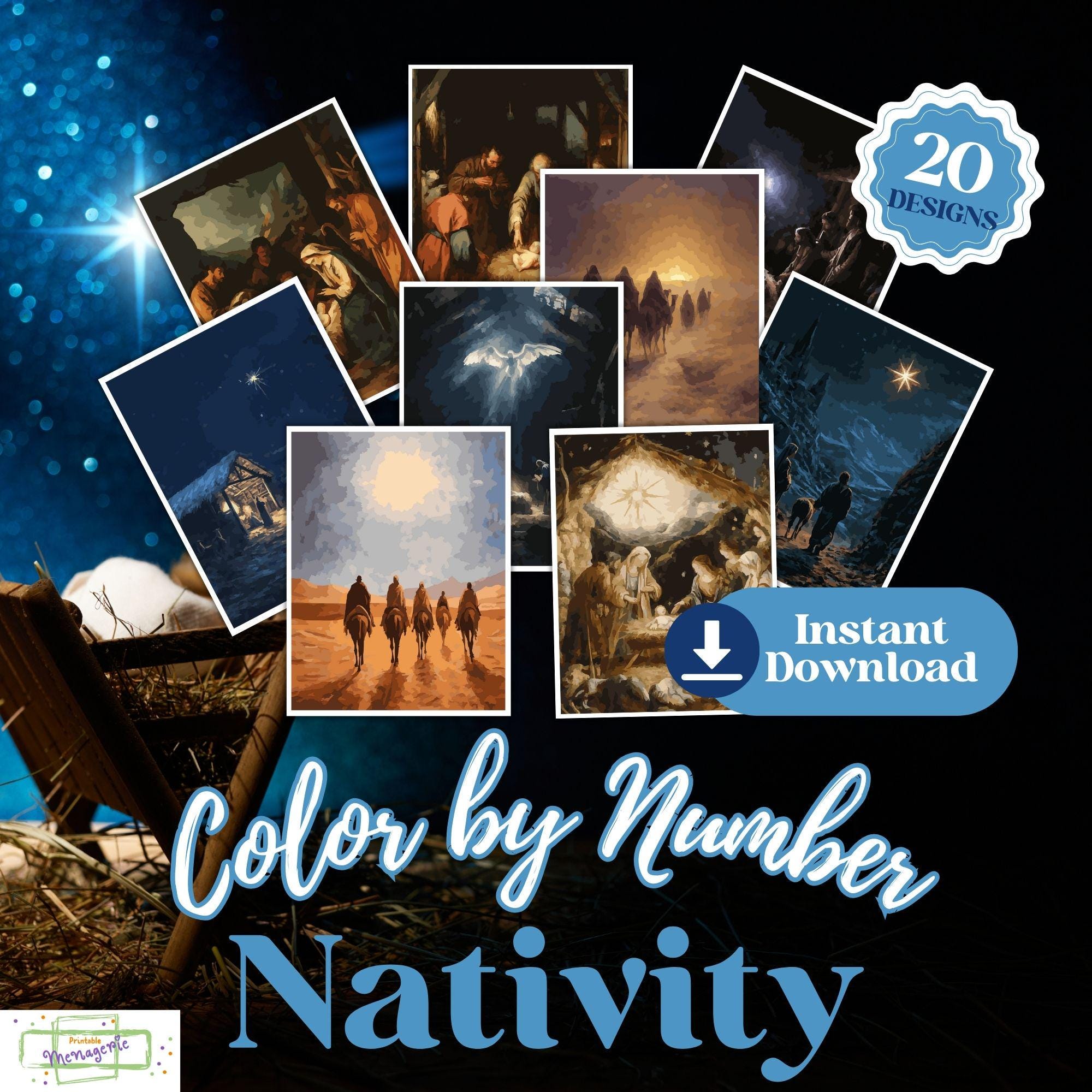 Color by Number – Nativity Bundle 1 – INSTANT DOWNLOAD – Personal Use ...