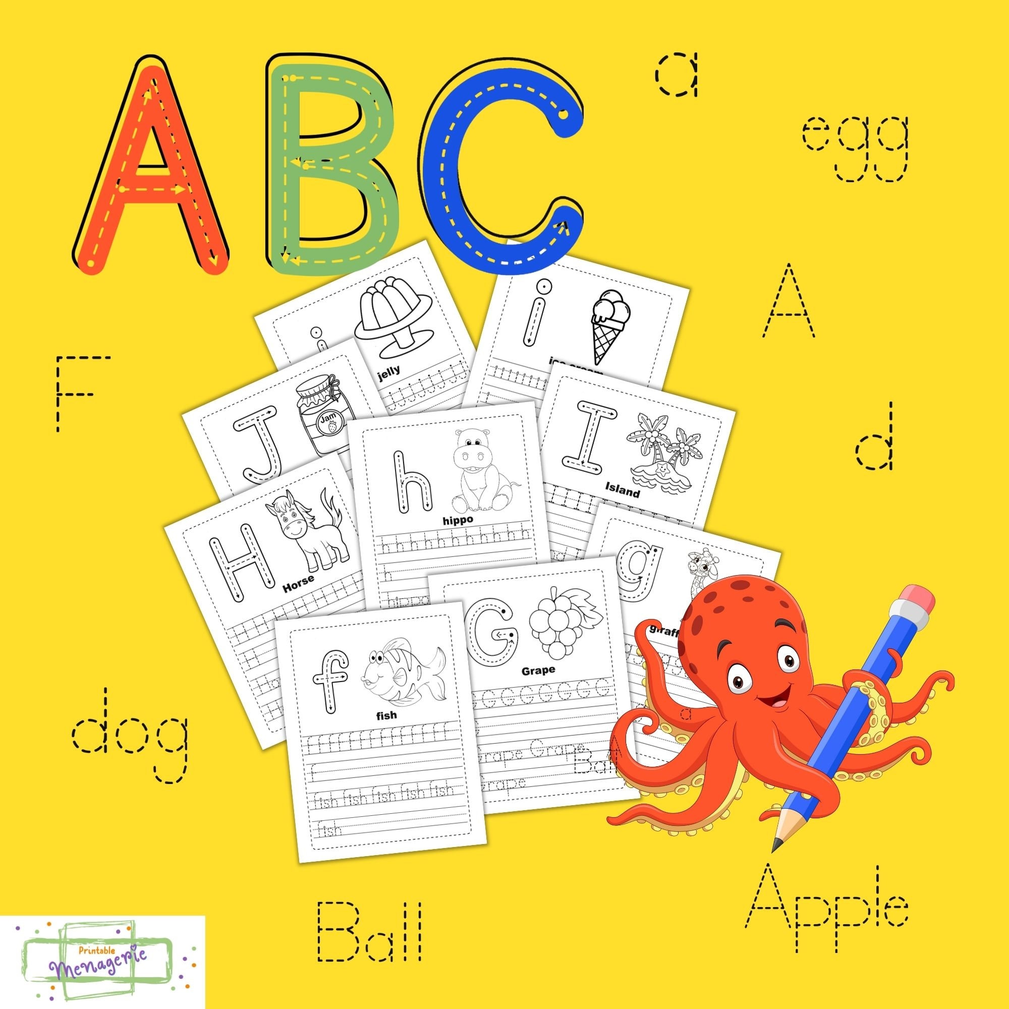 ABC Preschool Writing and Coloring Bundle Alphabet Practice Writing ...