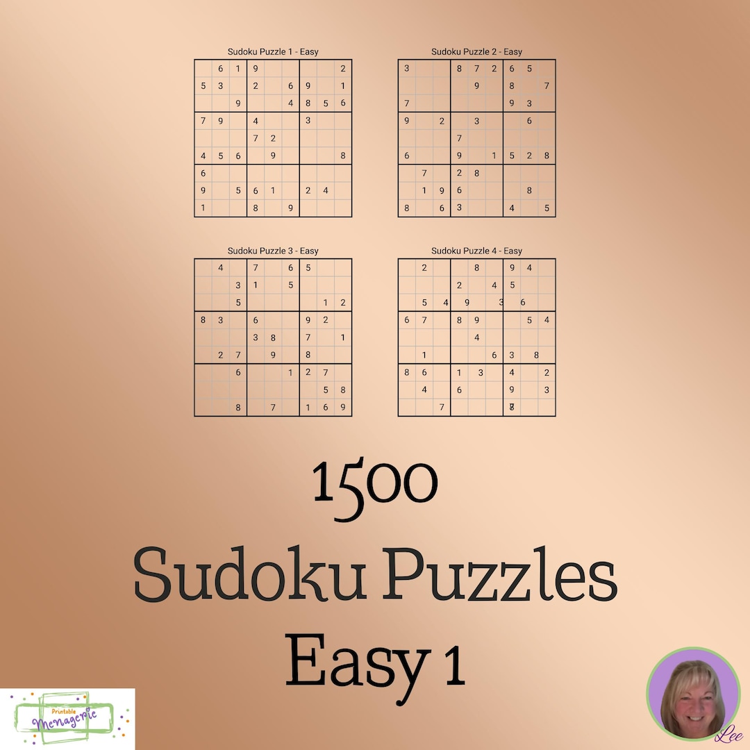 1500 Sudoku Puzzles - Easy 1 - Simple Thoughtful Fun - Use Your Brain ...