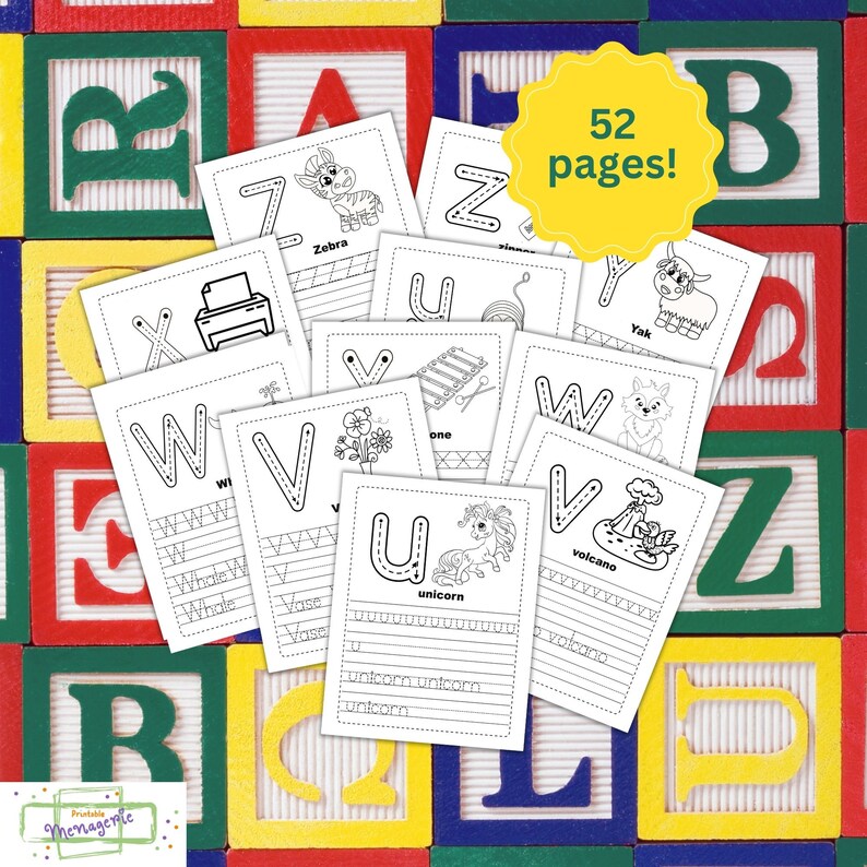 ABC Preschool Writing and Coloring Bundle Alphabet Practice Writing ...