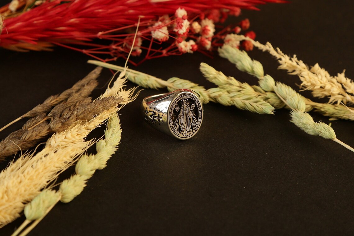 Marian Consecration Ring Virgin Mary Ring Sterling Silver | Etsy