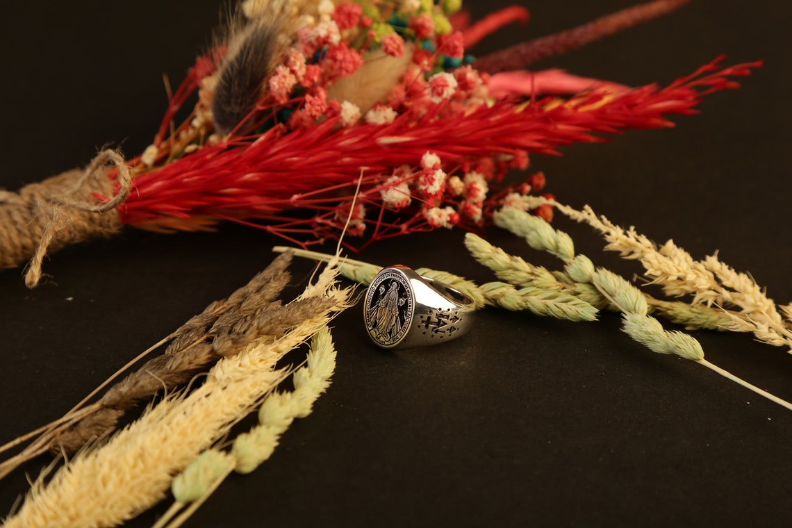 Marian Consecration Ring Virgin Mary Ring Sterling Silver | Etsy