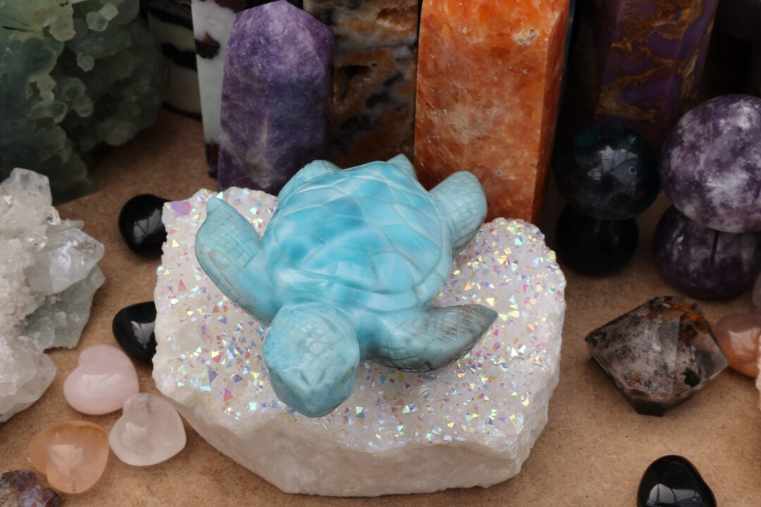 Larimar Turtle Carving - Etsy