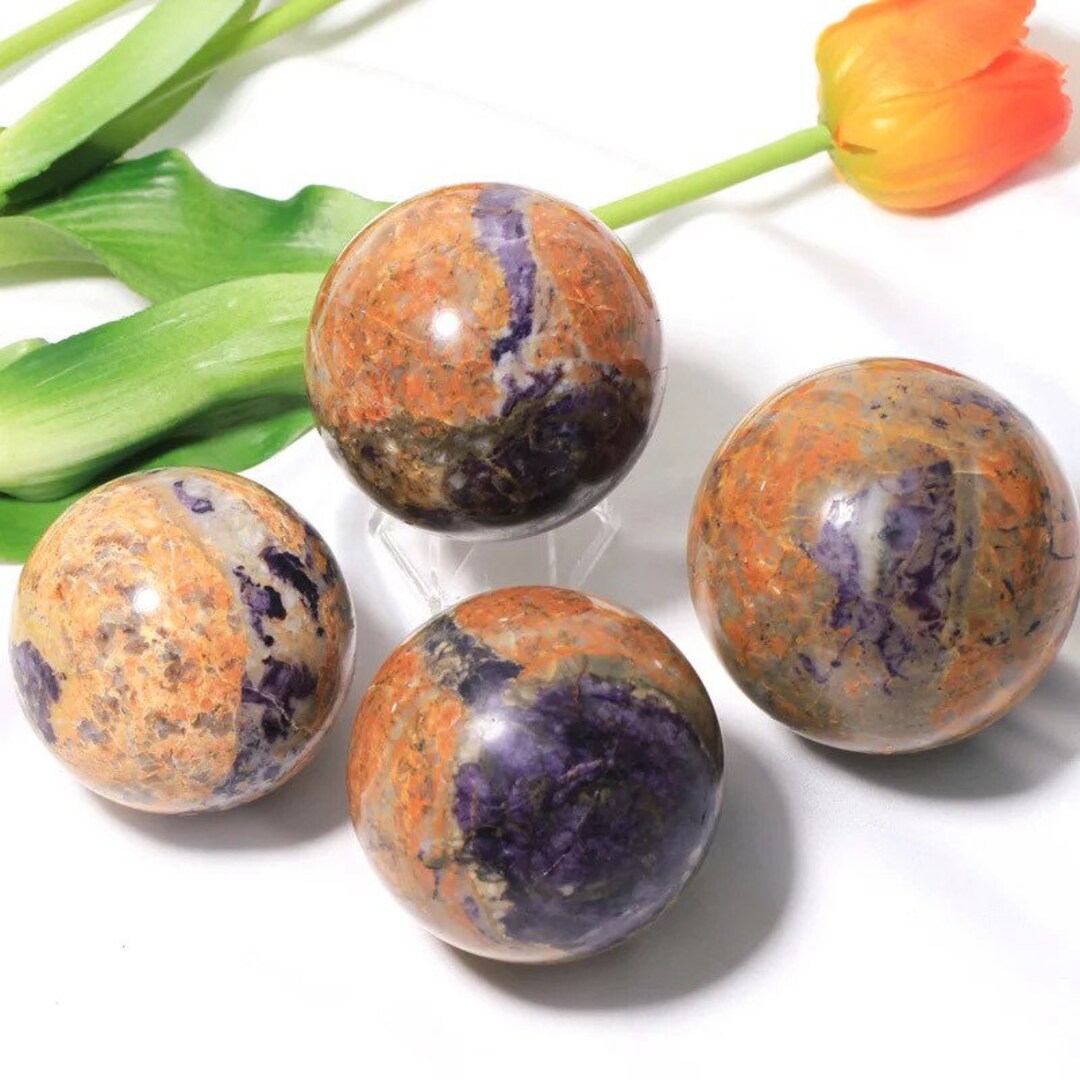 Large Sugilite and Sunstone Spheres Natural Crystal Sphere - Etsy UK