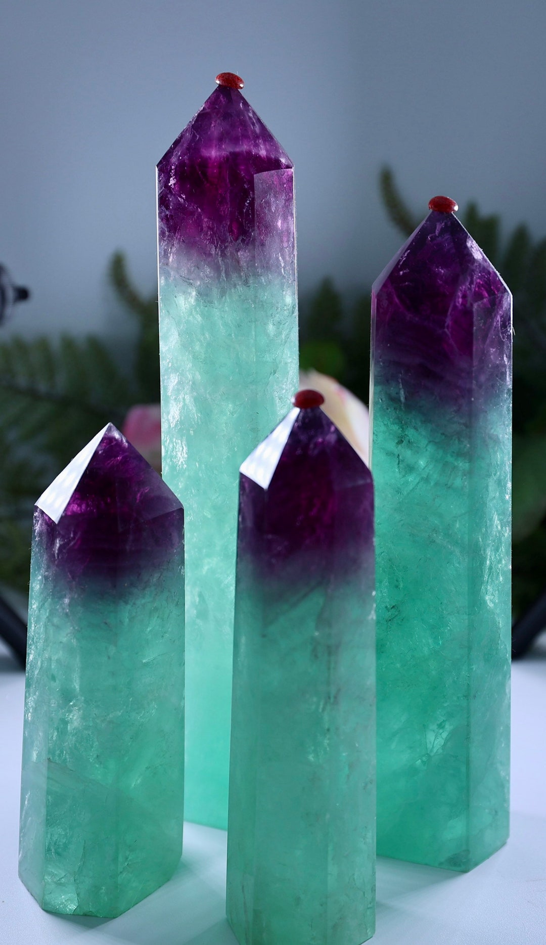 Watermelon Fluorite Towers Natural Rainbow Fluorite High Quality ...