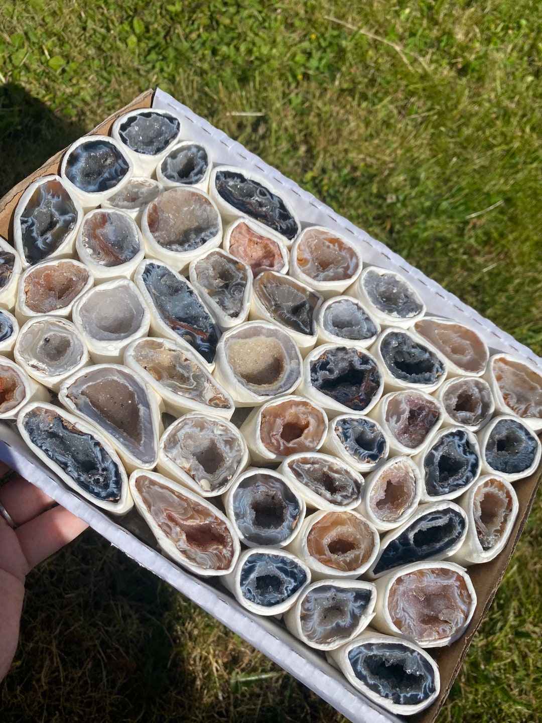 Mini Agate Geodes Mixed Agate Clusters Mini Half Geodes - Etsy