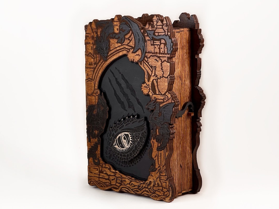 Dragon Book Box Plan. 3mm, 1/8inch (3.175mm), 3.6mm, 4mm, 4.5mm. Laser ...