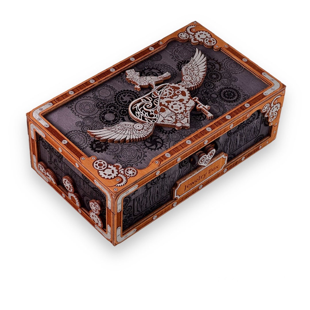 Steampunk Wooden Box Plan. 3mm, 1/8 Inch (3.175mm), 3.6mm, 4mm, 4.5mm ...