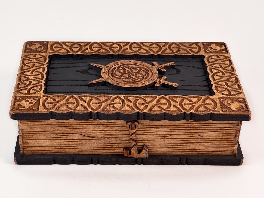 Viking Book Box Plan. 3mm, 1/8 Inch 3.175mm, 3.6mm, 4mm, 4.5mm. Laser ...