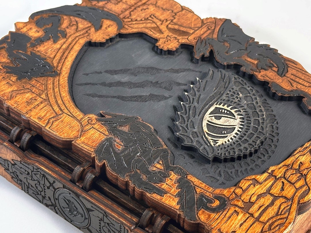 Dragon Book Box Plan. 3mm, 1/8inch 3.175mm, 3.6mm, 4mm, 4.5mm. Laser ...