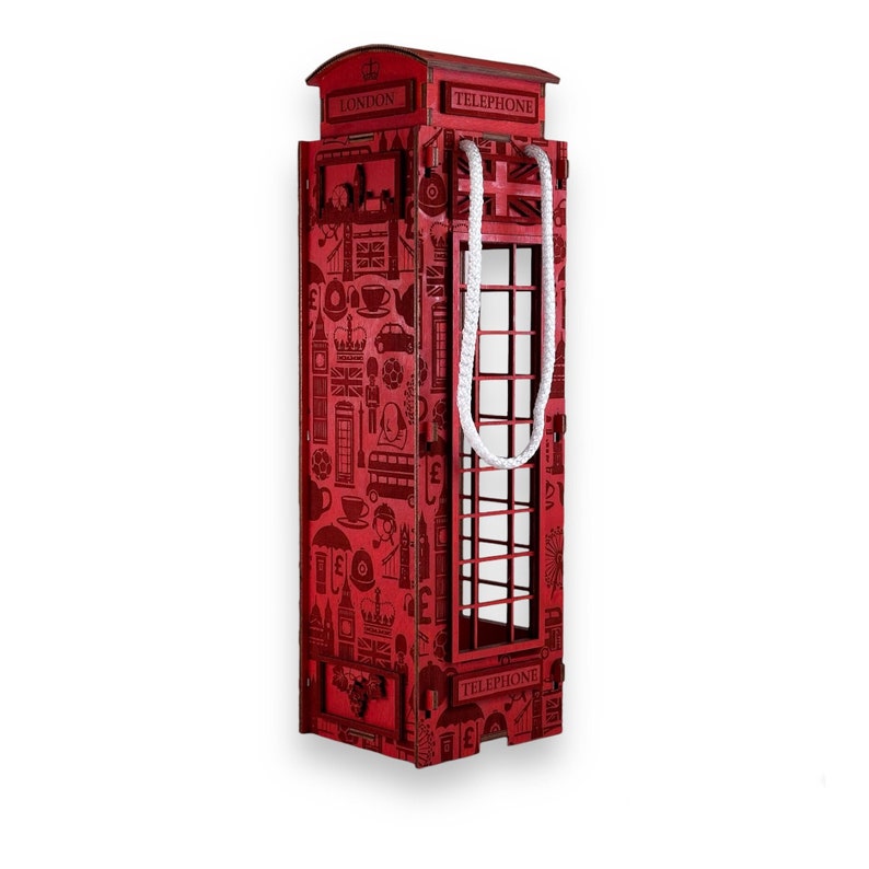 London Phone Booth Wine Box - Digital Laser Cutting Files. 3mm, 1/8inch ...