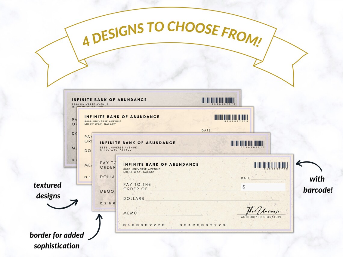 Money Manifestation Cheque, Printable Blank Check, Abundance Cheques ...