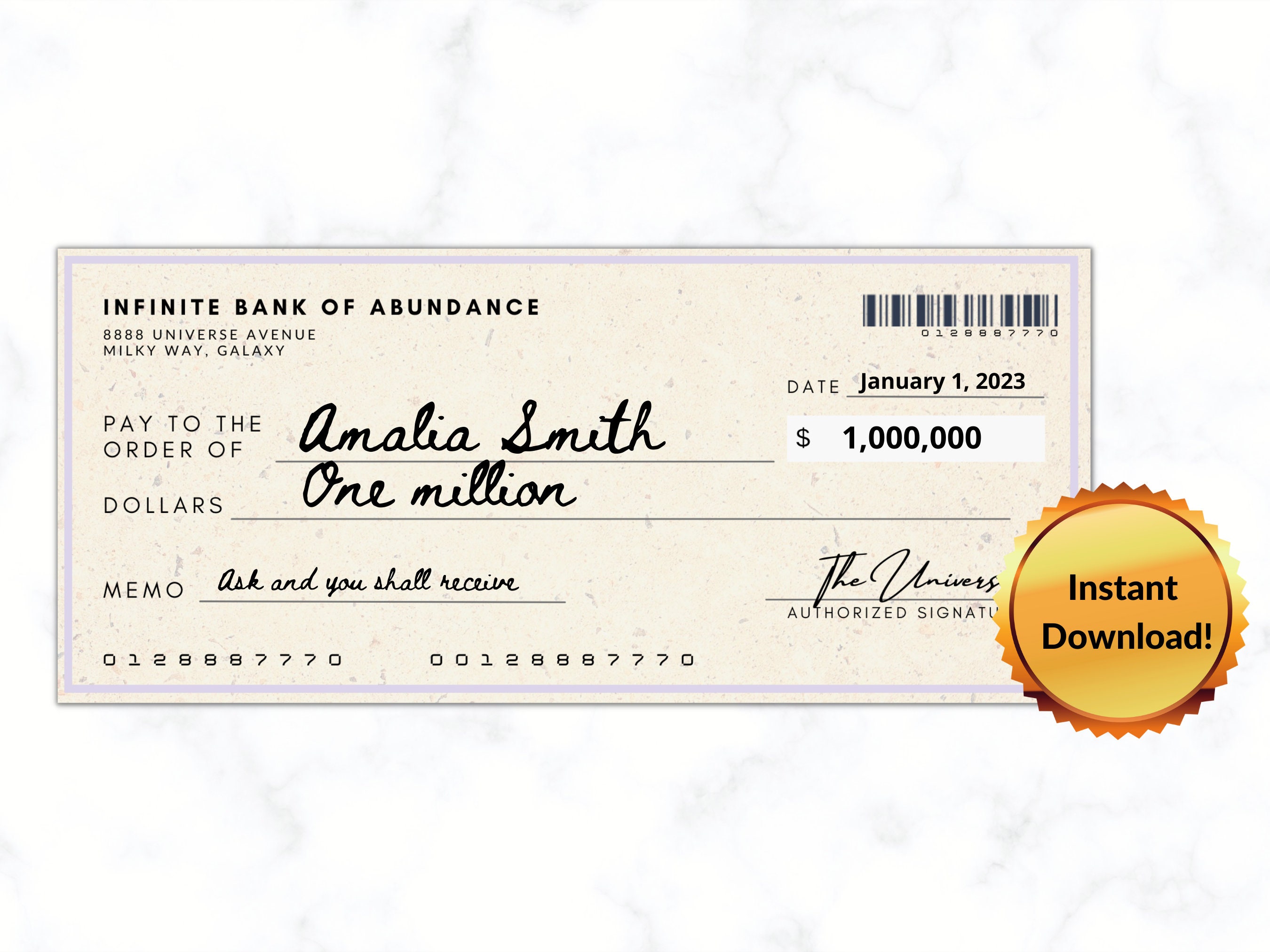 Money Manifestation Cheque, Printable Blank Check, Abundance Cheques ...