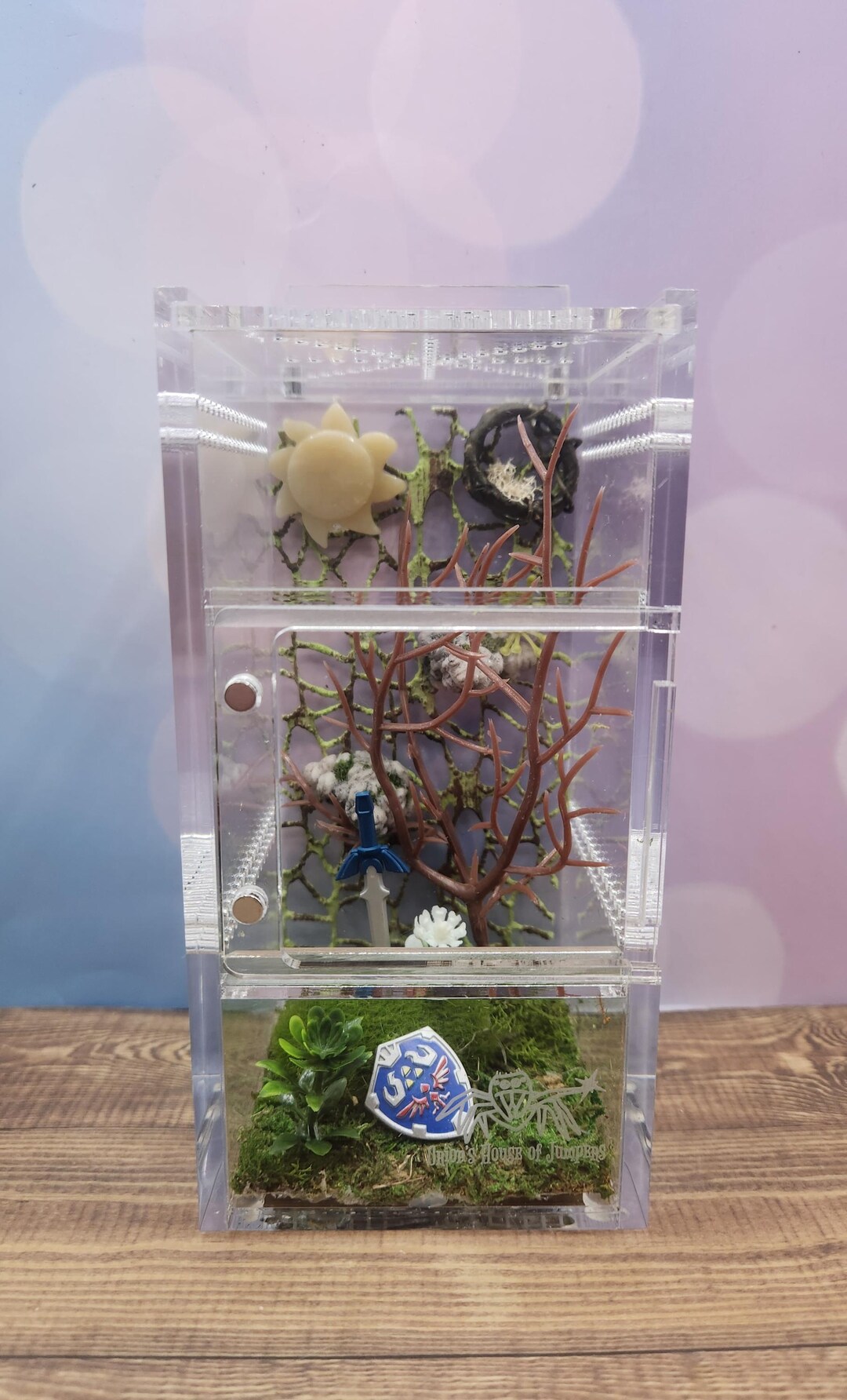 Zelda Master Sword Themed Front Opening Jumping Spider Enclosure 3x3x6 ...