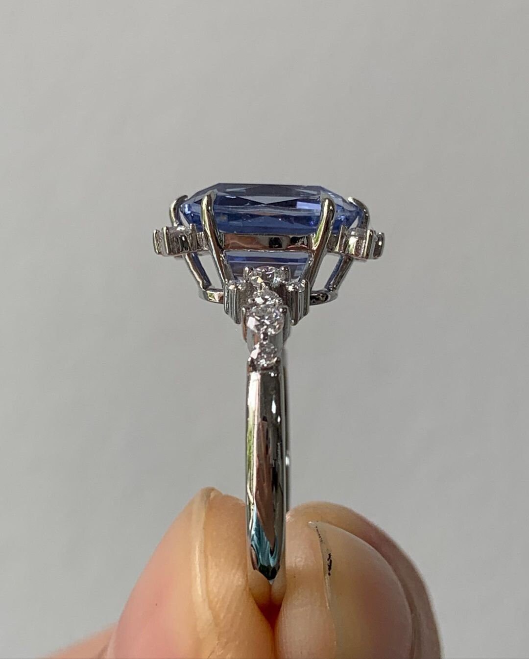 Cushion Cut Sapphire Engagement Ring Sapphire Engagement Ring Gemstone ...