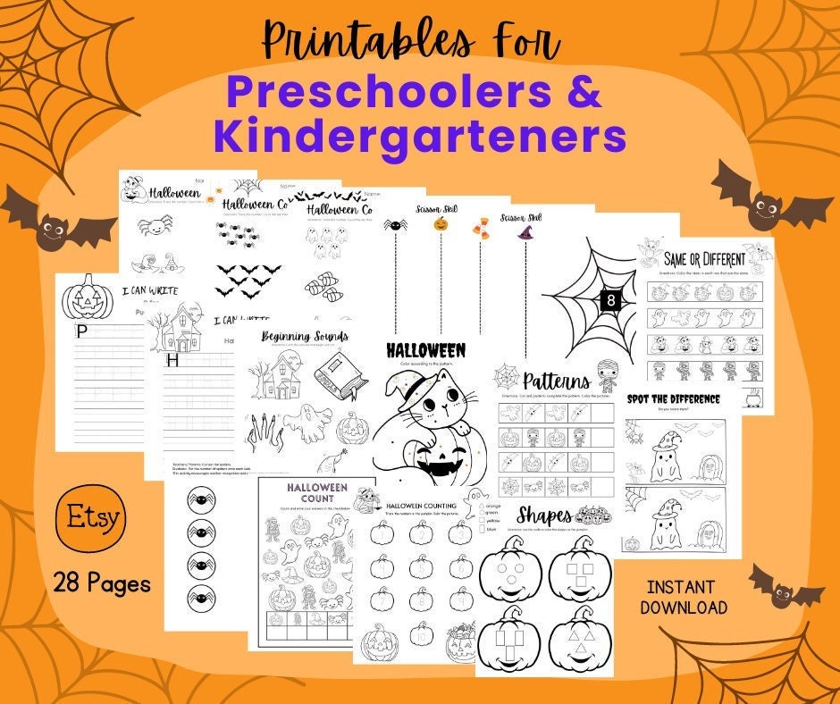 Halloween Printables for Preschoolers and Kindergarteners INSTANT ...