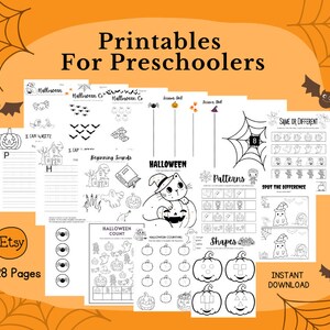 Halloween Printables for Preschoolers INSTANT DOWNLOAD - Etsy