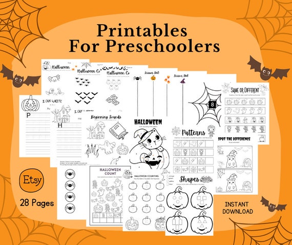 Halloween Printables for Preschoolers INSTANT DOWNLOAD - Etsy
