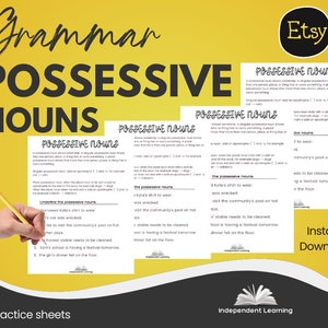 Grammar Worksheets: Possessive Nouns instant Download - Etsy