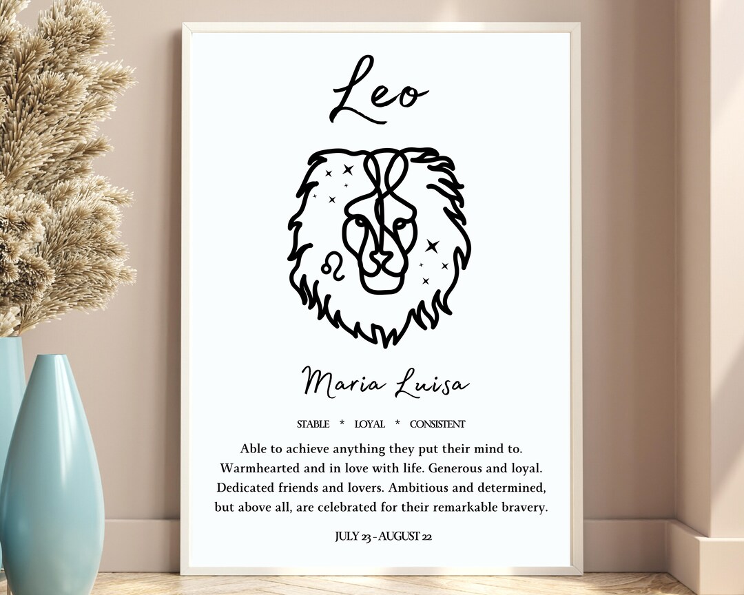 Custom Zodiac Wall Art, Personalized Horoscope Printable Wall Print ...