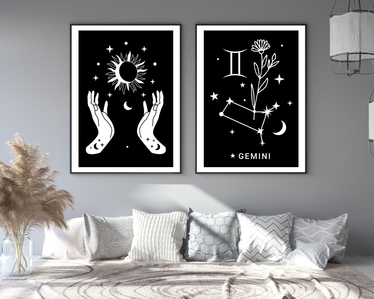 Gemini Astrology Print Gemini Poster Birth Flower Print | Etsy