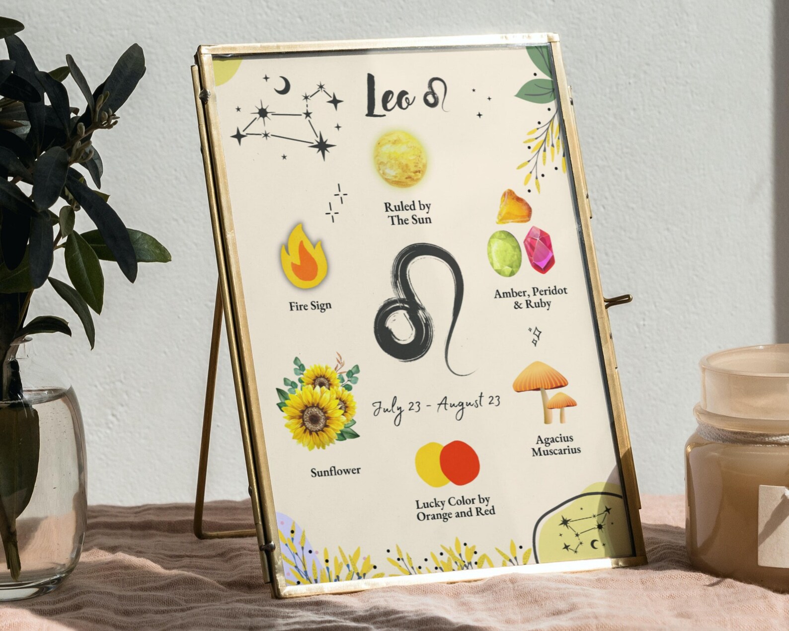 Leo Art Print Leo Zodiac Print Leo Digital Art Leo - Etsy