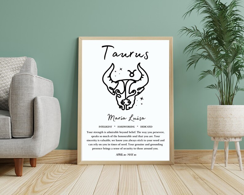 Custom Zodiac Wall Art Personalized Horoscope Printable Wall - Etsy
