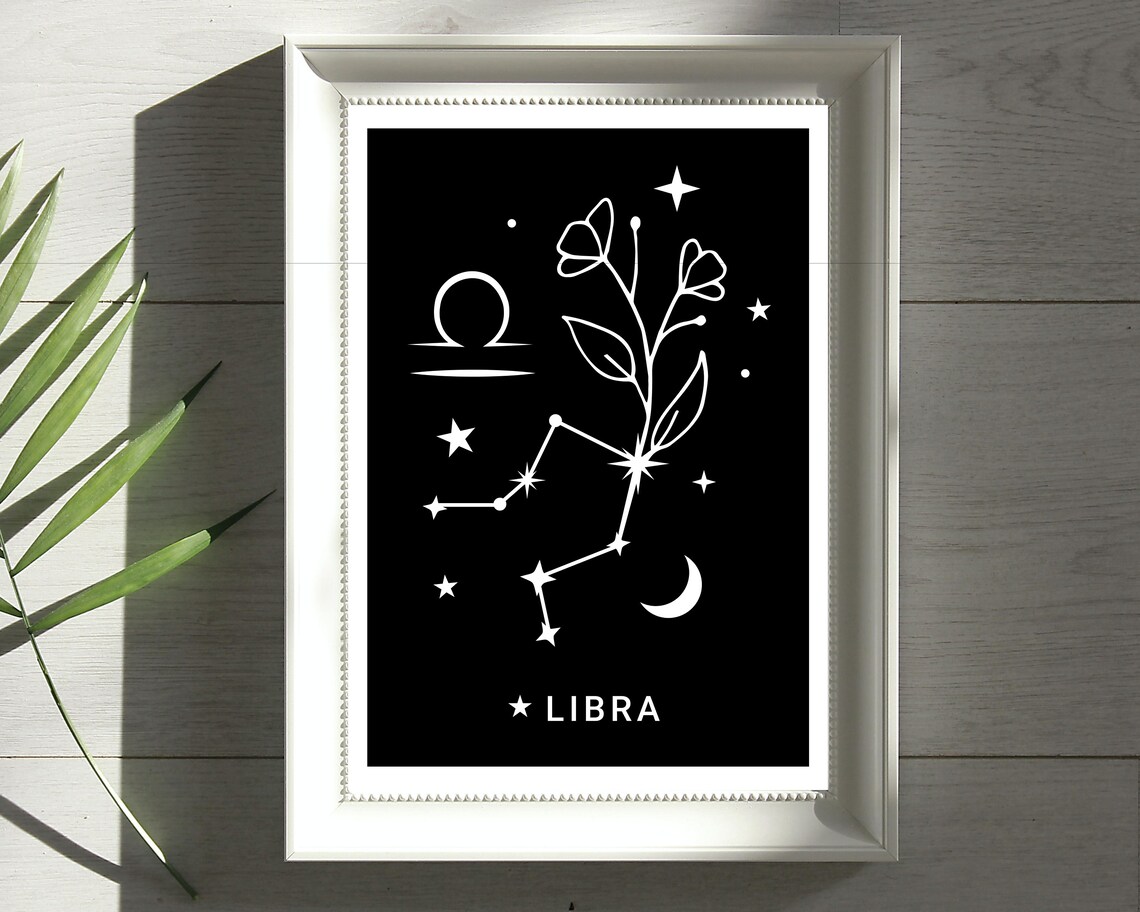 Libra Zodiac Art Libra Constellation Libra Digital Art - Etsy