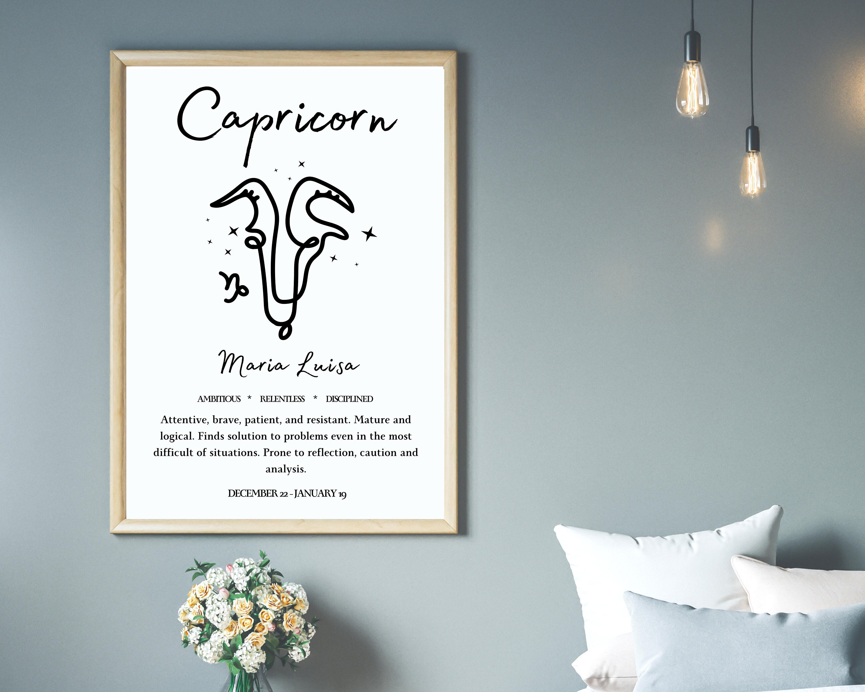 Custom Zodiac Wall Art Personalized Horoscope Printable Wall - Etsy