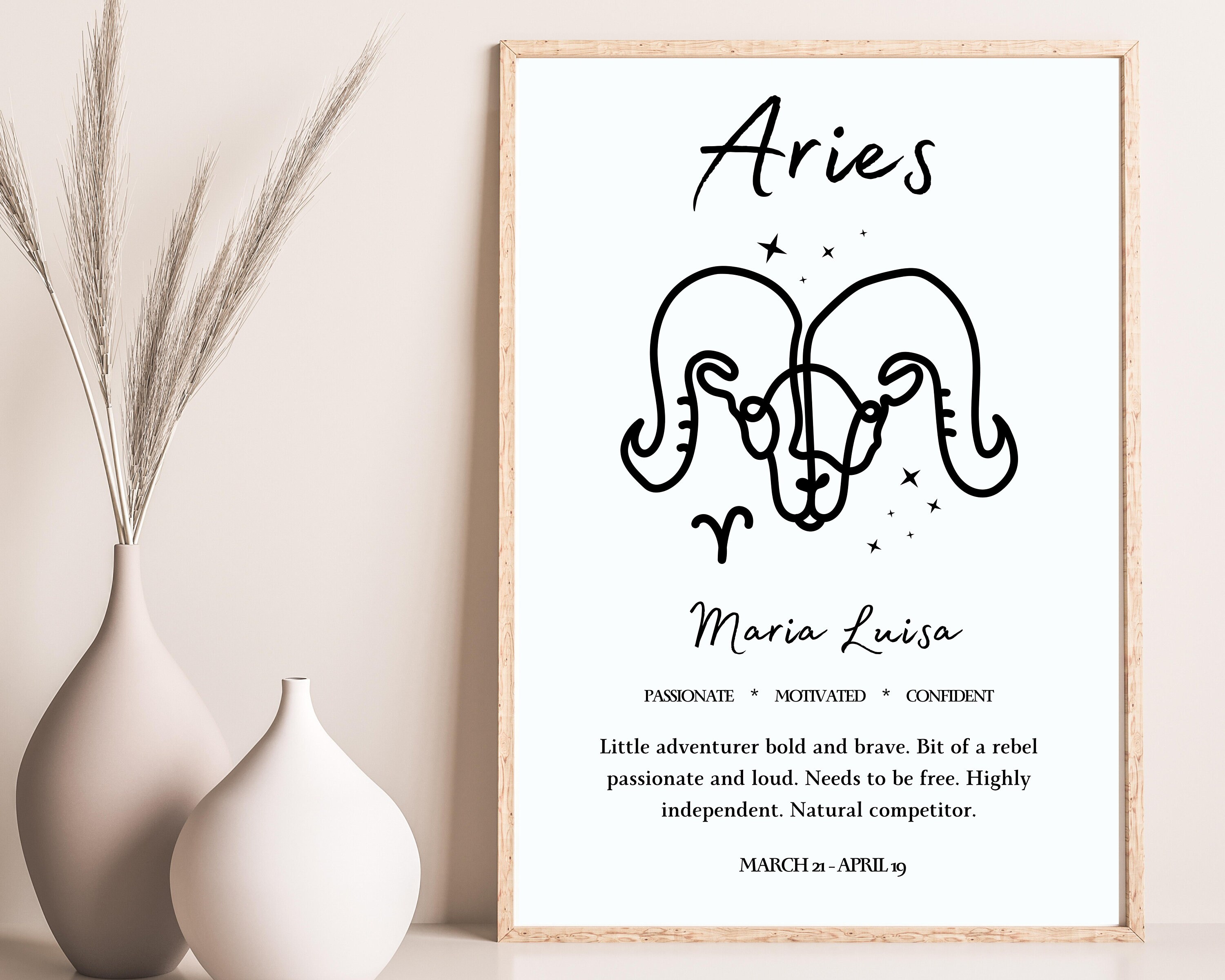 Custom Zodiac Wall Art, Personalized Horoscope Printable Wall Print ...
