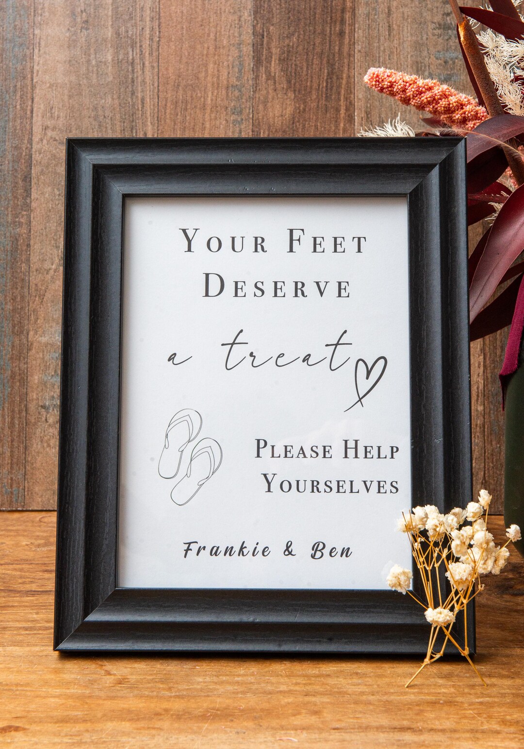 Your Feet Deserve a Treat Wedding Sign Display / Print Only ...