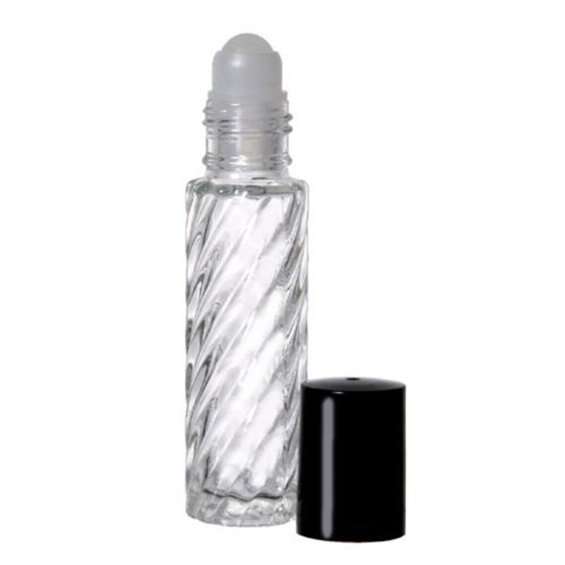 Empty Premium Clear Glass Roll on Bottles With Plastic Rollers & Black ...