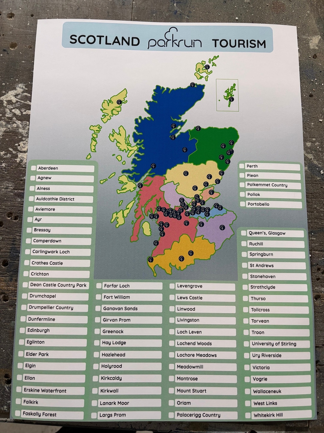 Parkrun Tourist Scotland Map A3 - Etsy UK