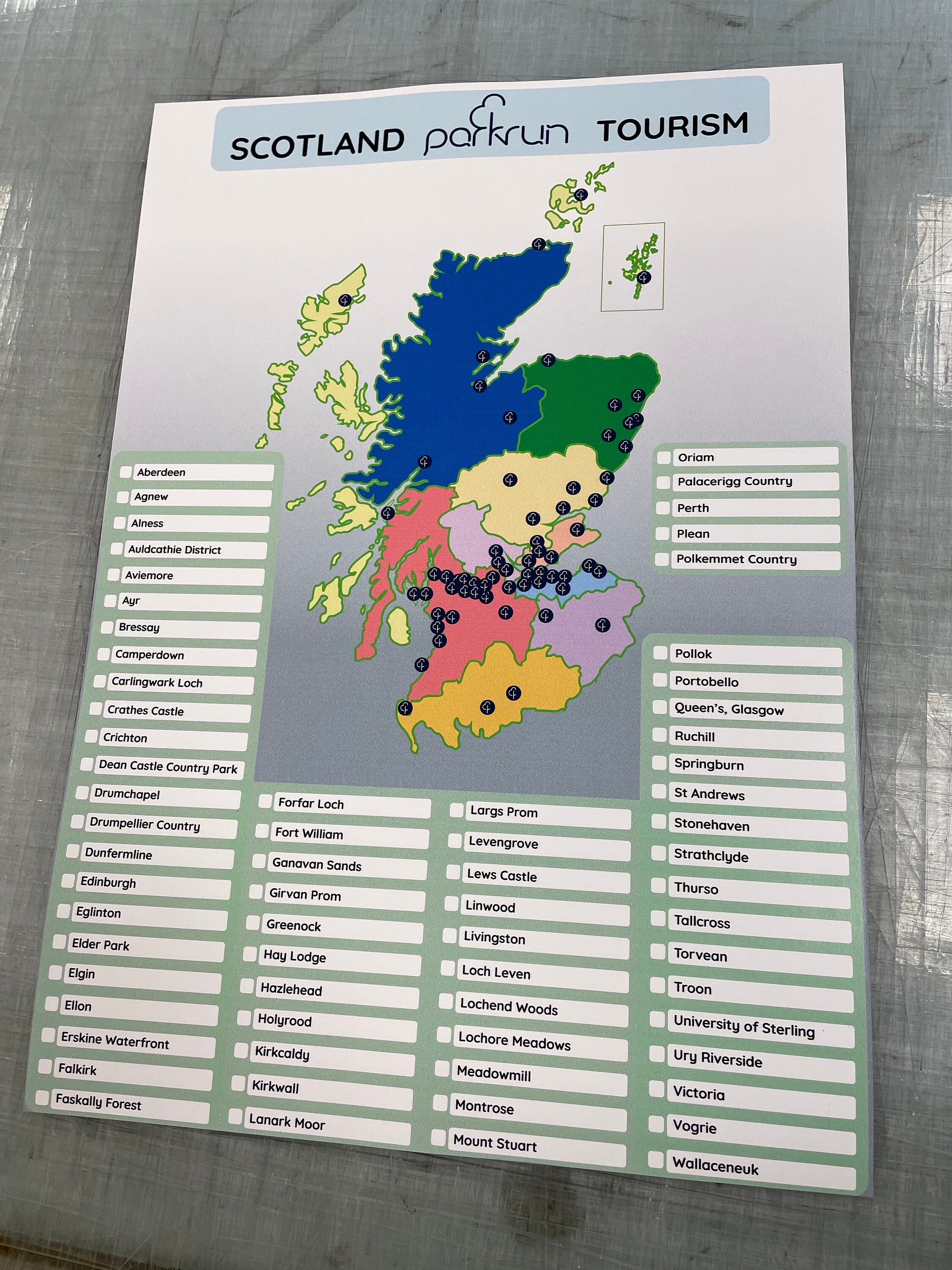 Parkrun Tourist Scotland Map A3 - Etsy UK
