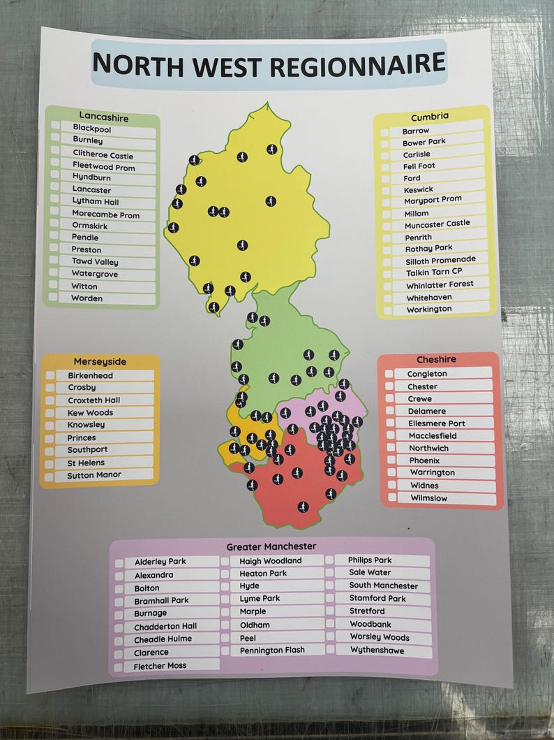 Parkrun Tourist NW England Map - Etsy