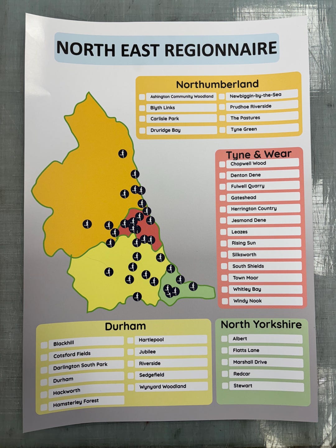 Parkrun Tourist North East Map - Etsy
