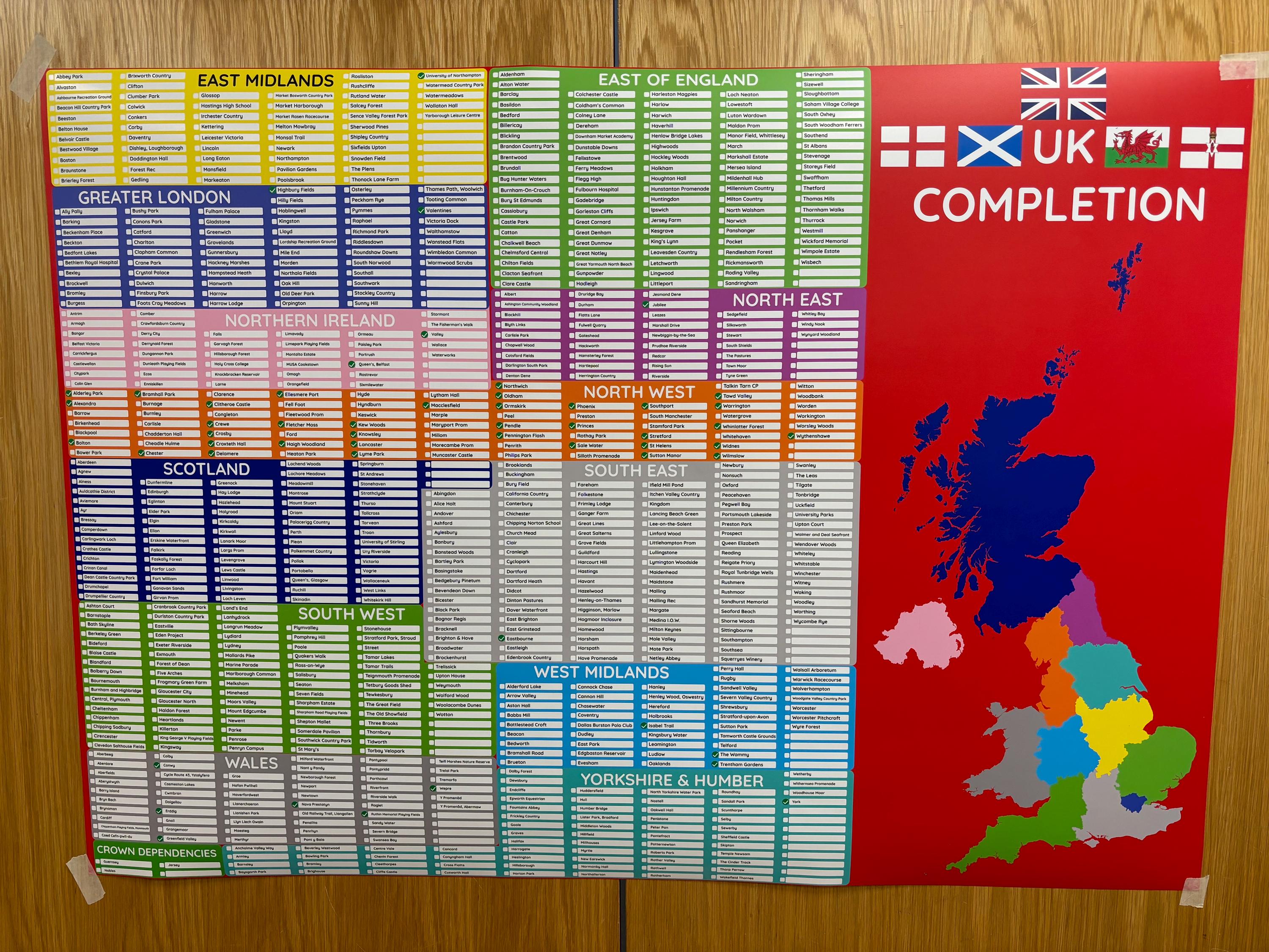 All UK Parkrun Map - Etsy UK